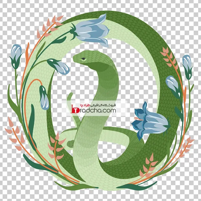 فایل مار نماد سال 1404 با طرح گل و برگ| کد1009 | tradcha.com